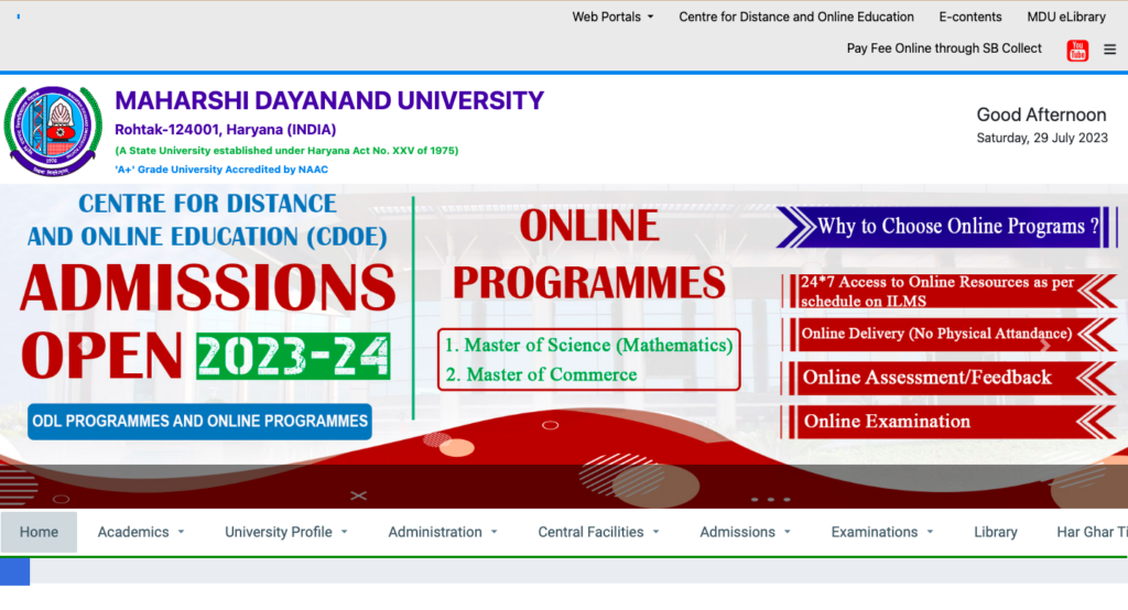 MahaNMK University - Admissions, Results, Notification and Updates